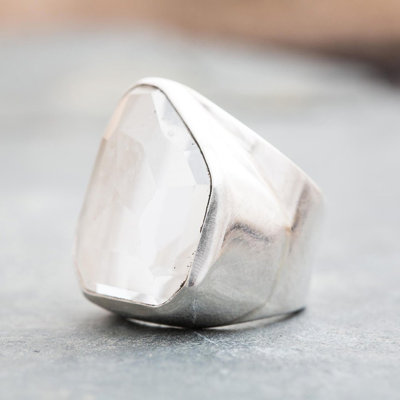 One of a Kind Crystal Ring in Quartz Crystal or Smokey Crystal I Raw ...