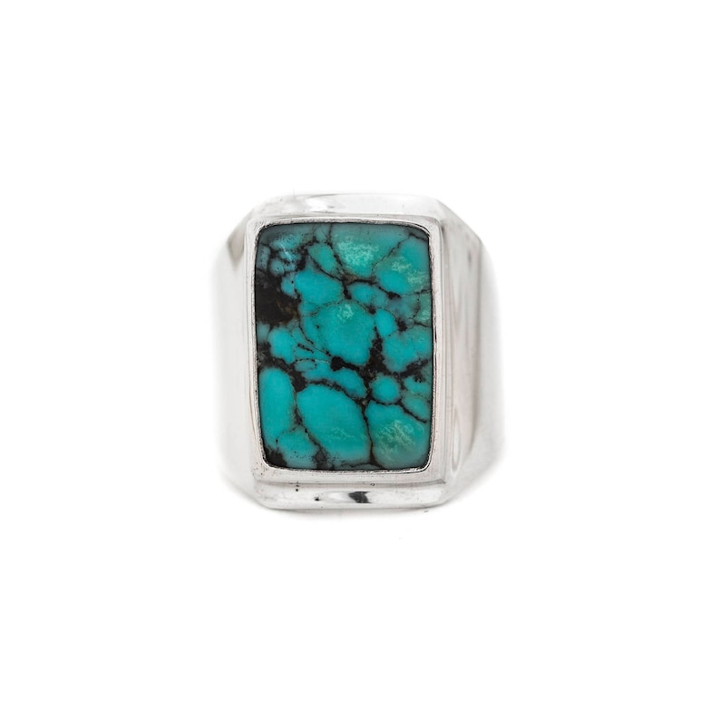 SEA of WISDOM Chunky Unisex TURQUOISE and Silver Ring - Etsy