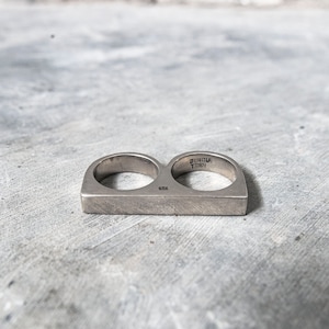 Two Finger Ring Sterling Silver, Double Finger, Knuckle Ring, for Women ...