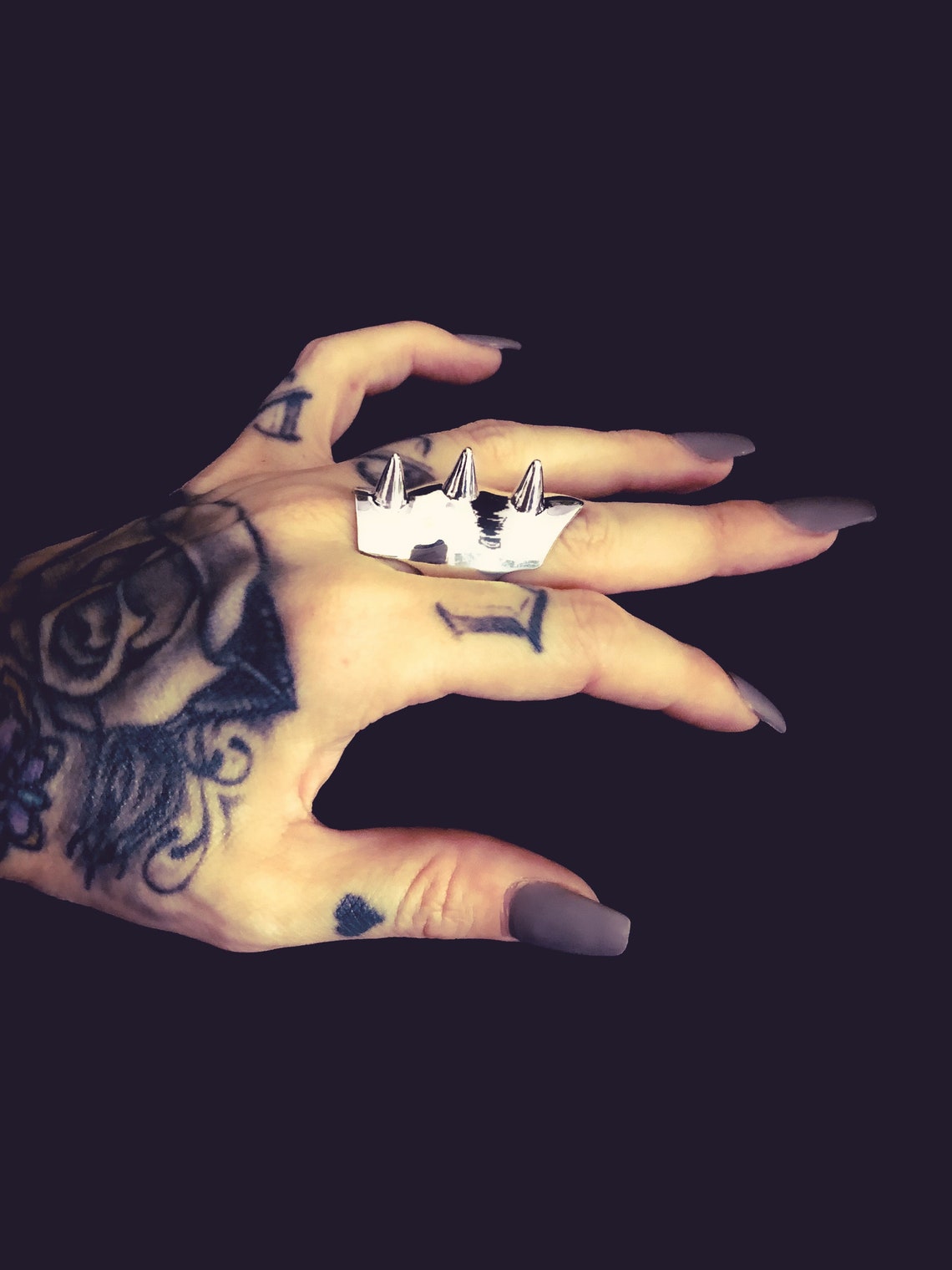 Shield Spike Silver Ring - Etsy