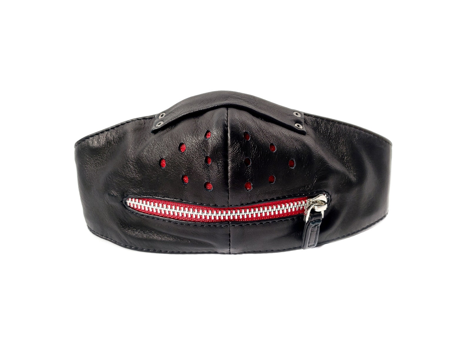 Red Zipper Mouth Face Protection Adjustable Adult Mask With - Etsy