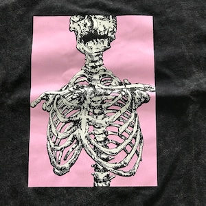 The Ghastly Pink Distressed Unisex Boxy Skeleton Tee Shirt - Etsy