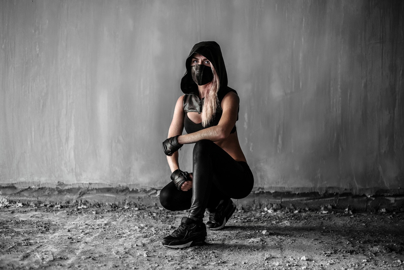 BLACK ROCK DEFENSE Face Mask in Black Leather | Etsy