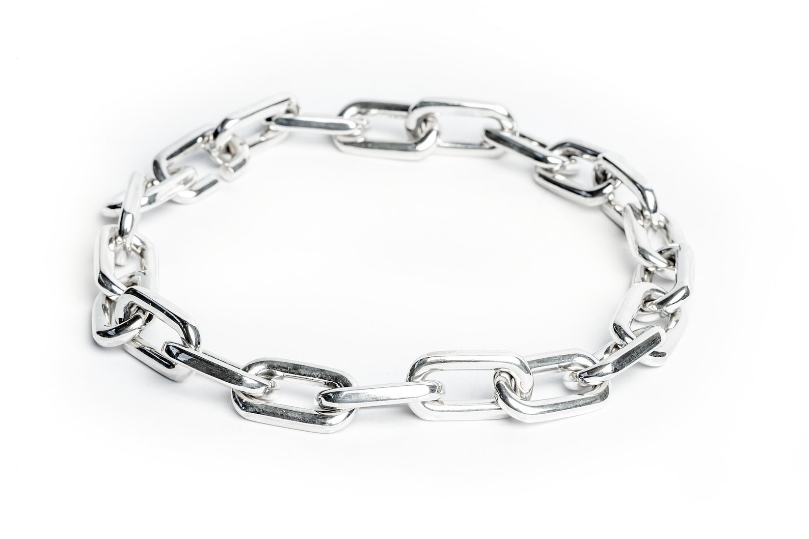 Silver Thick Chunky Chain Link Choker Necklace - Lightweight Design - Etsy