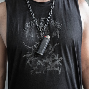 BLAZE & CHAIN Metal and Leather Lighter Holder Necklace I Lighter Case ...