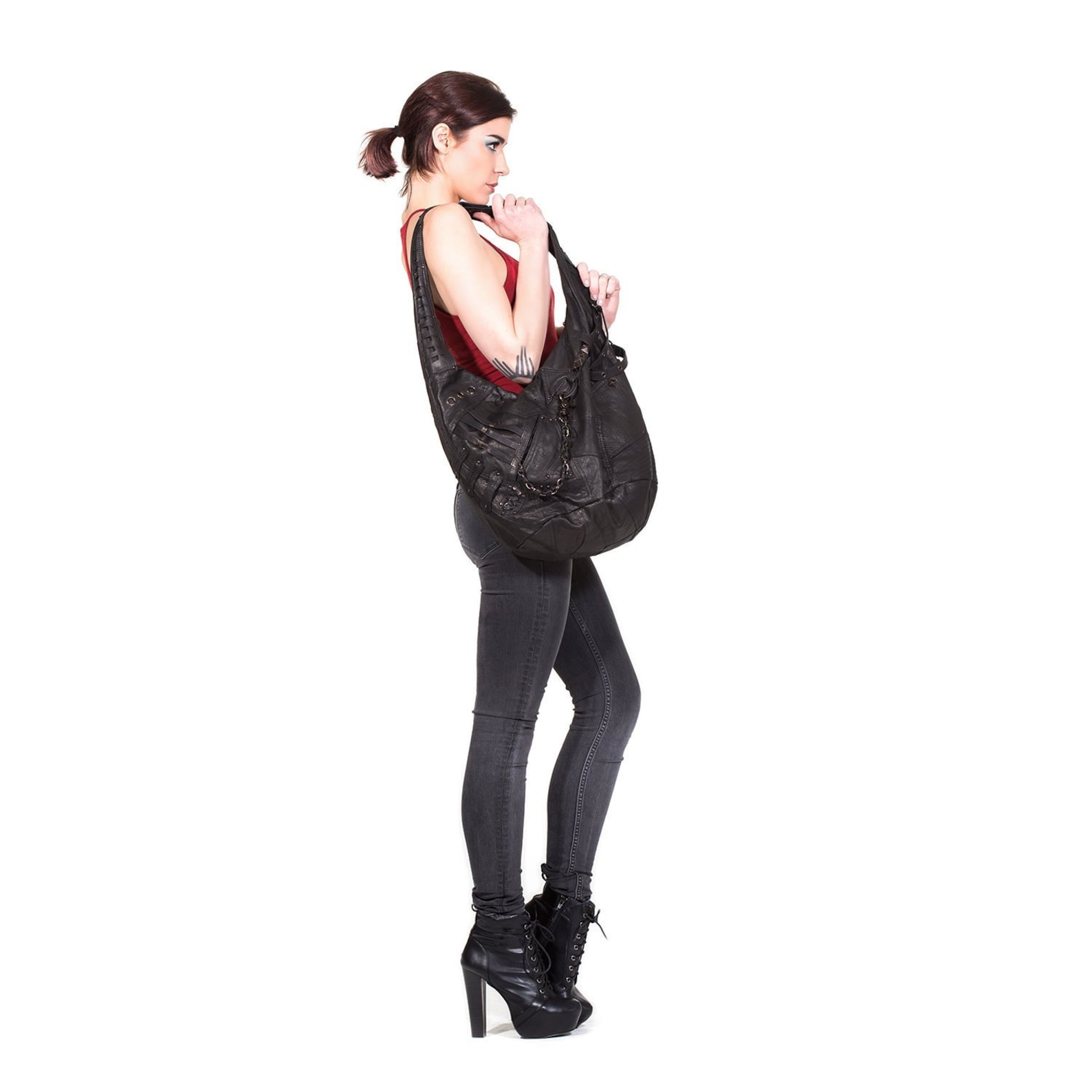 NINJA ASSASSIN Big Black Leather Hobo Bag - Etsy UK