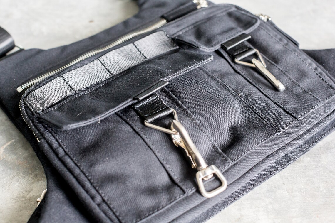 Duo Tech Unisex Chest Rig in Black Canvas | Etsy
