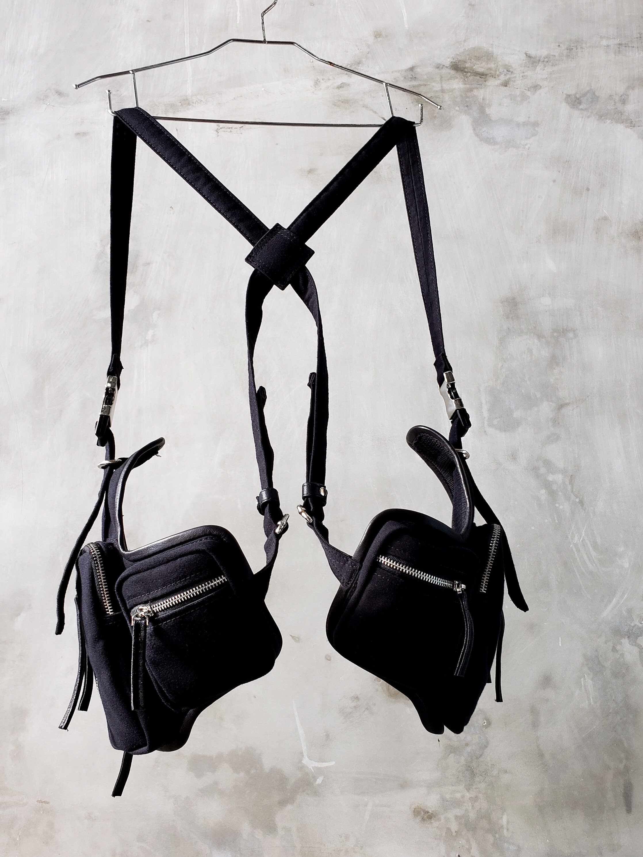 THE HACKER Jet Black Canvas TechWear Utility Vest