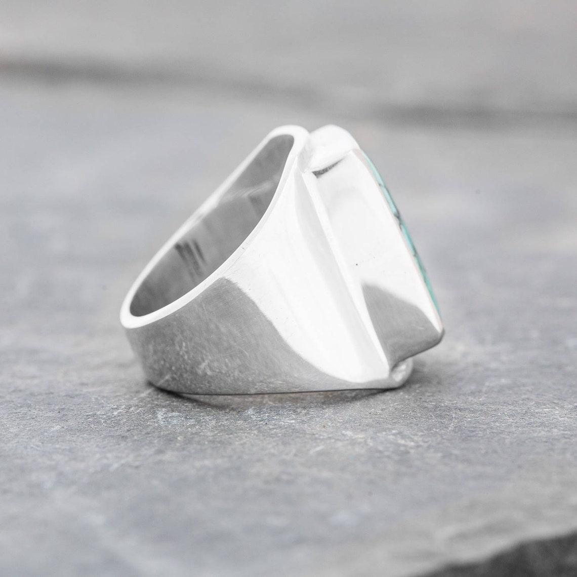 SEA of WISDOM Chunky Unisex TURQUOISE and Silver Ring - Etsy