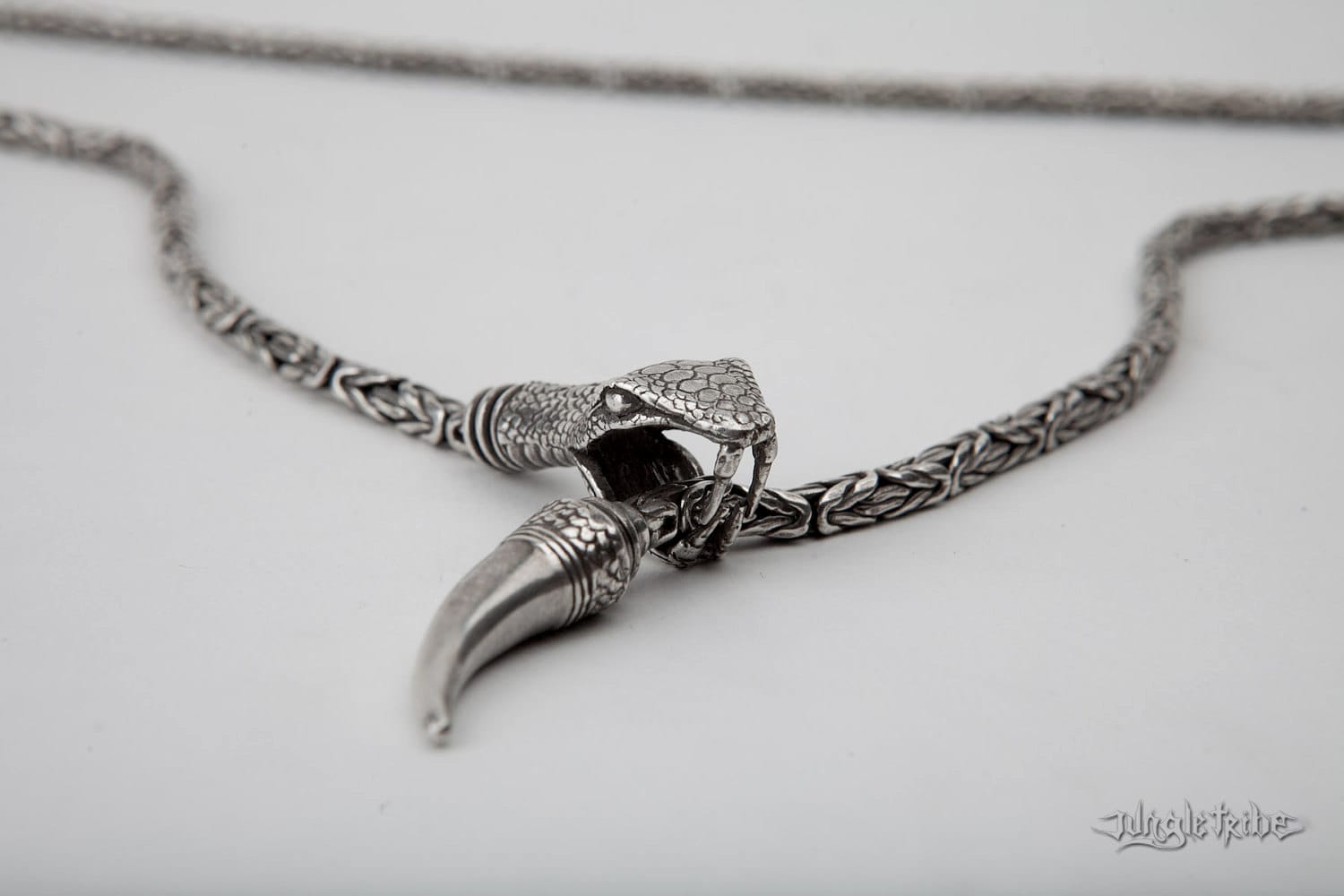 SILVER SNAKE BITE Lariat Necklace - A Signature Jungle Tribe Piece