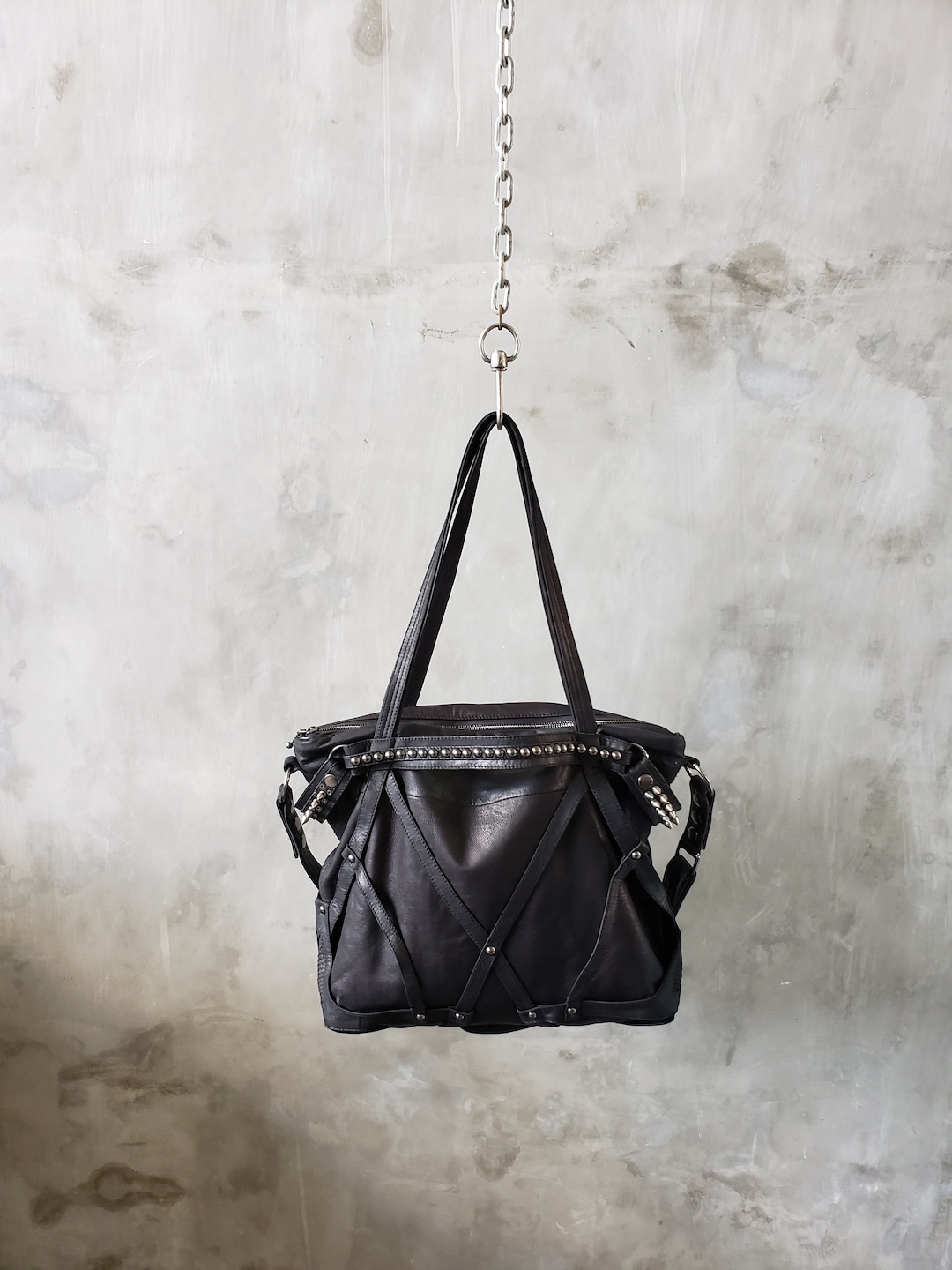 RAGE CAGE Soft Black Leather Haute Macabre Laptop Bag - Etsy