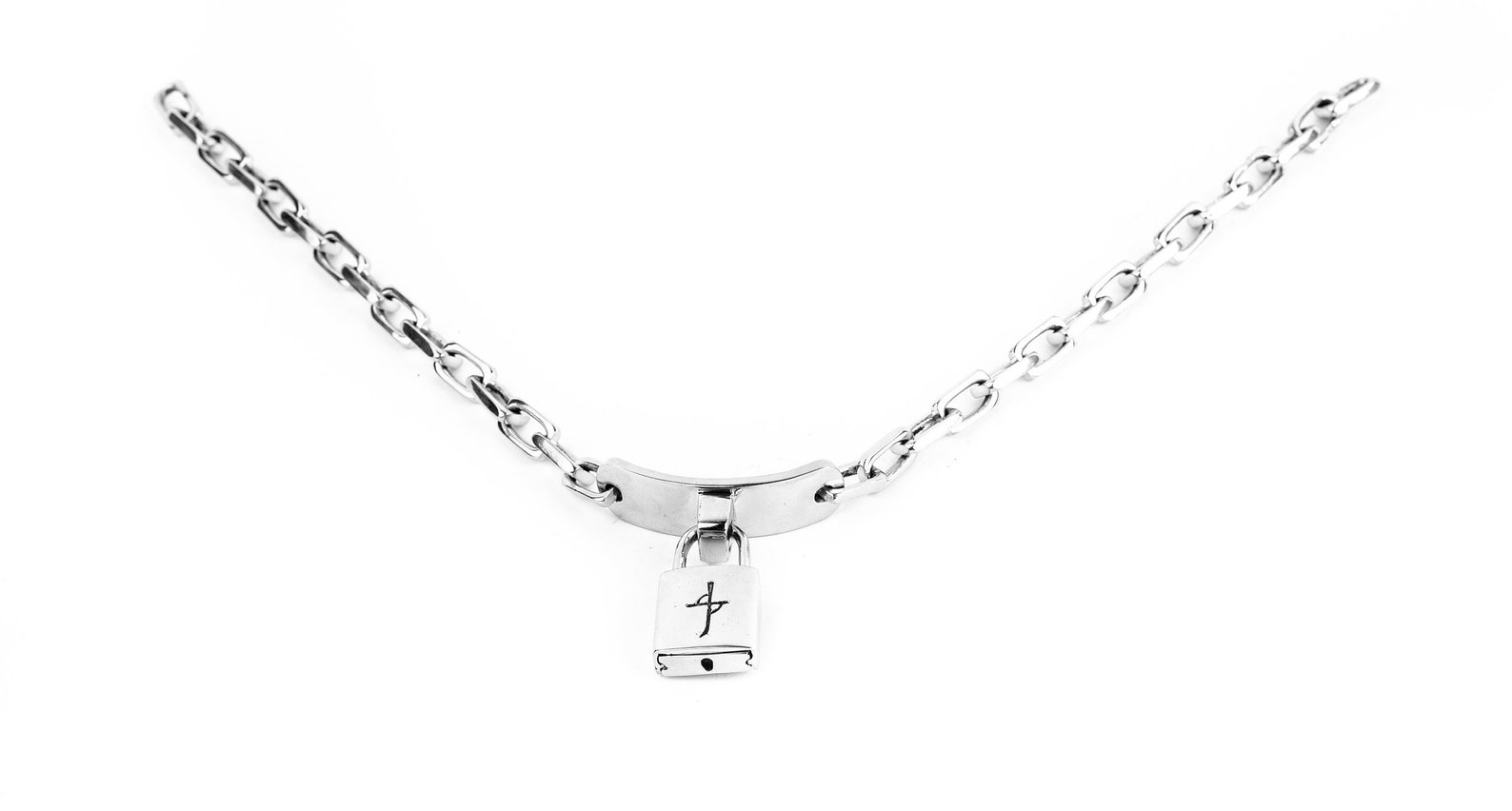 Stash Lock Choker Chain Necklace | Etsy