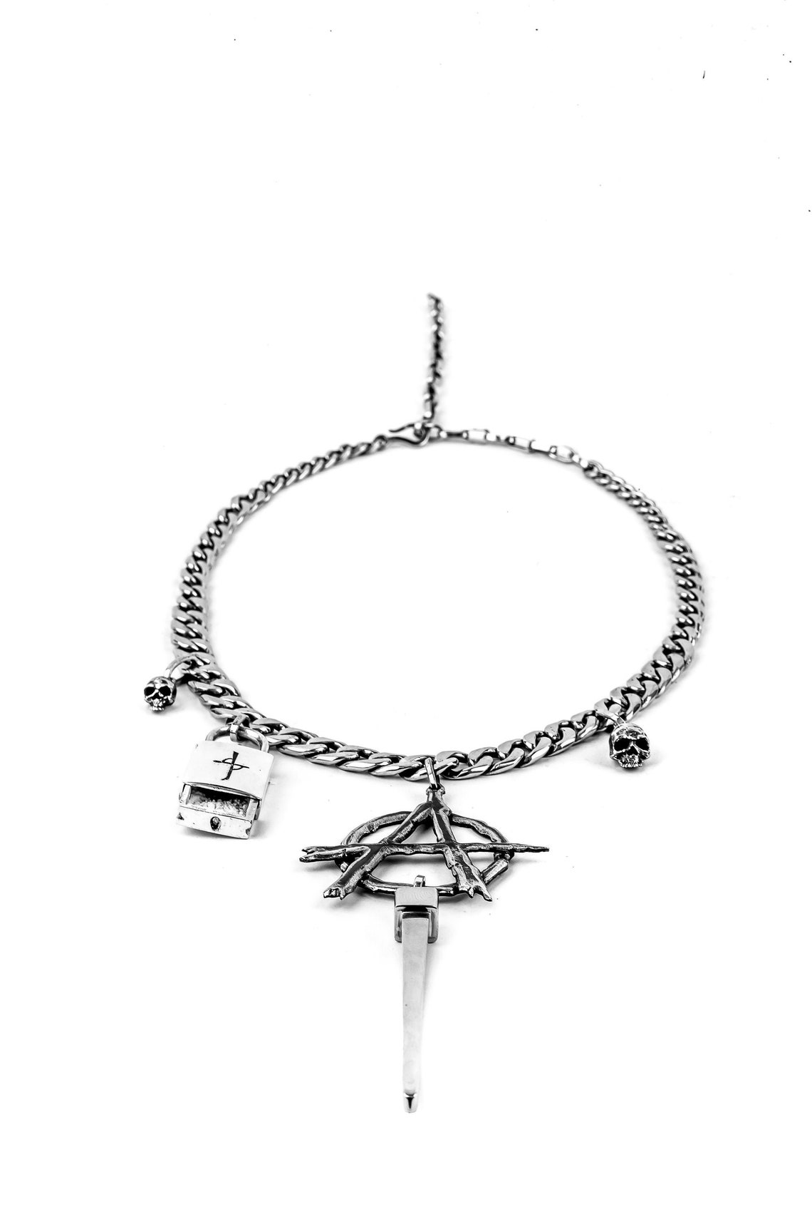 Anarchy Silver Chainlink Stash Necklace - Etsy