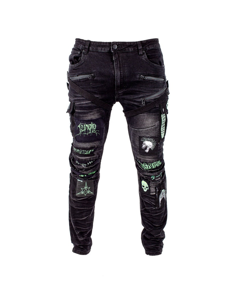 Art City 11 Digital Slime Green Jeans I Slim Fit I Cargo Pants I Punk ...