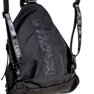 Black Canvas TEARDROP TRIANGLE Convertible Backpack - Etsy