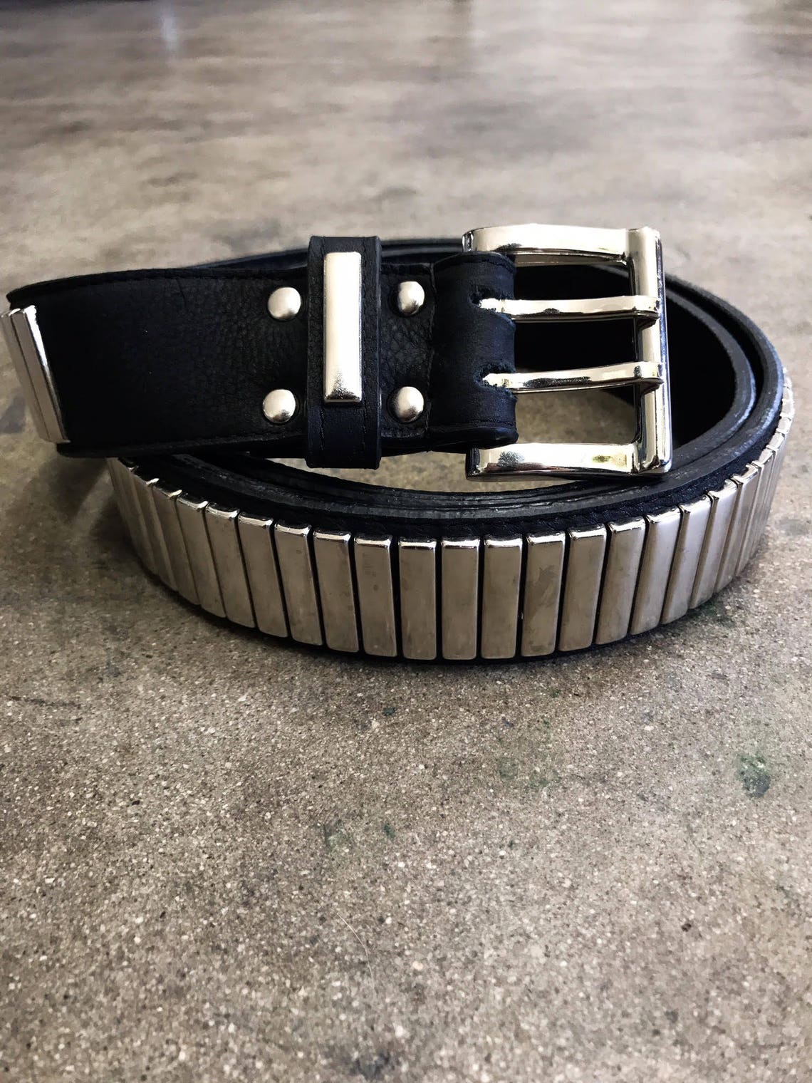 ROAD DESTROYER Leather and Metal Studded Punk Rocker Belt in - Etsy