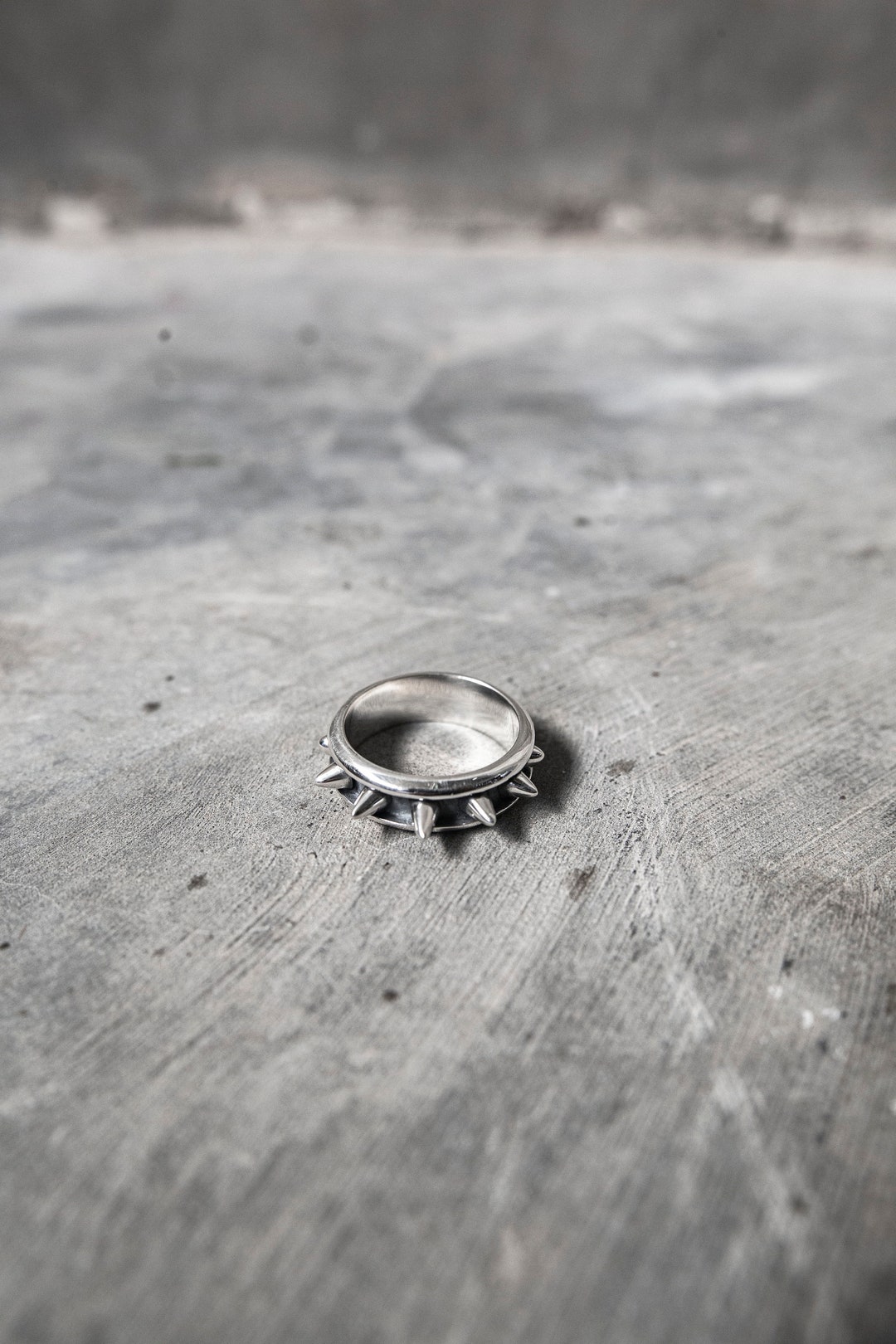 Spikey Sterling Silver Ring, 925 Chunky Oxidized Silver Statement Rings ...