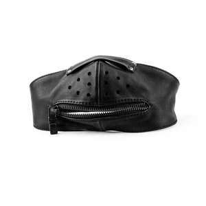 Black on Black Zipper Mouth Face Protection Adjustable Adult Mask With ...