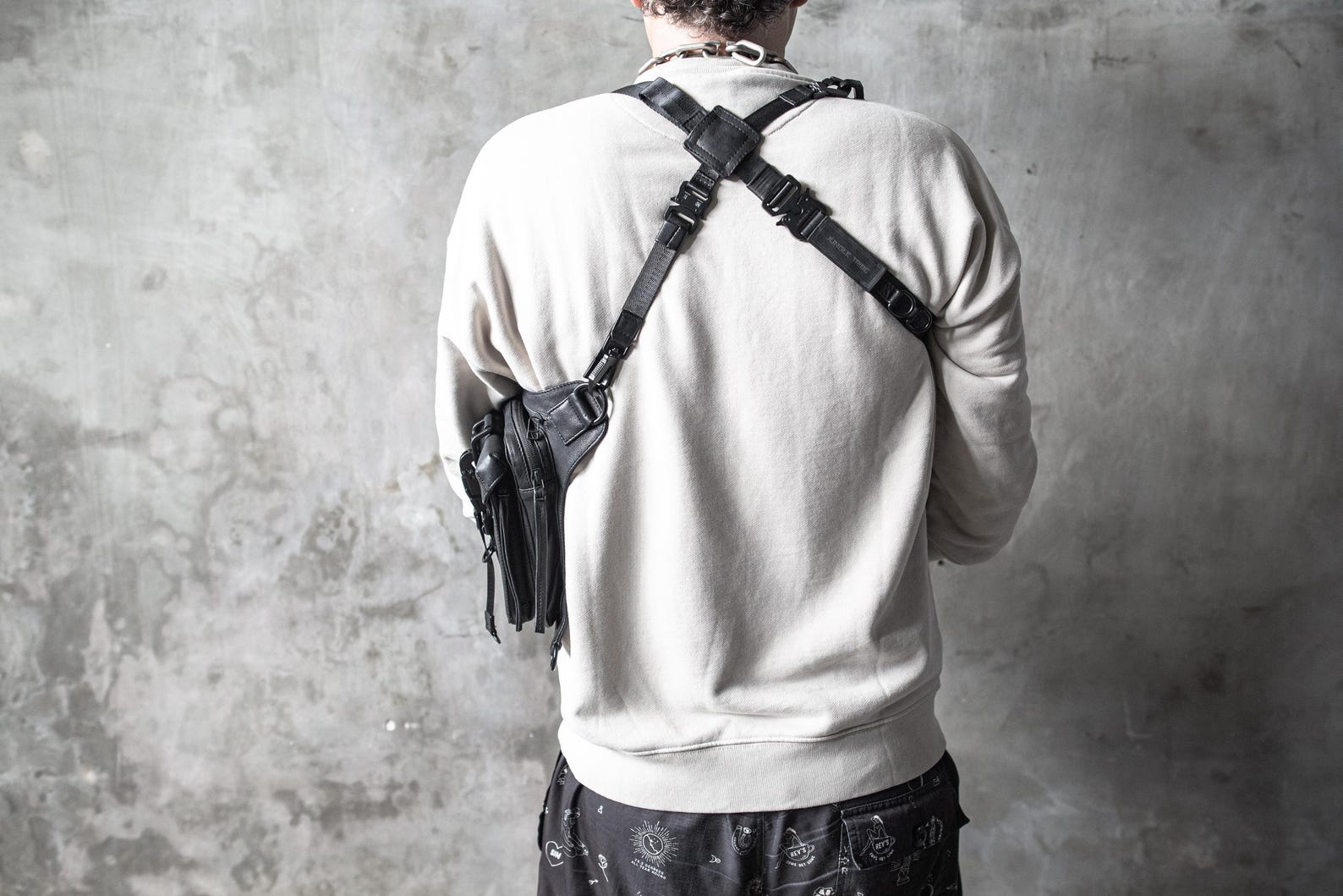 Phantom Leather Waist and Shoulder Bag, Black Utility Leg Bag and ...
