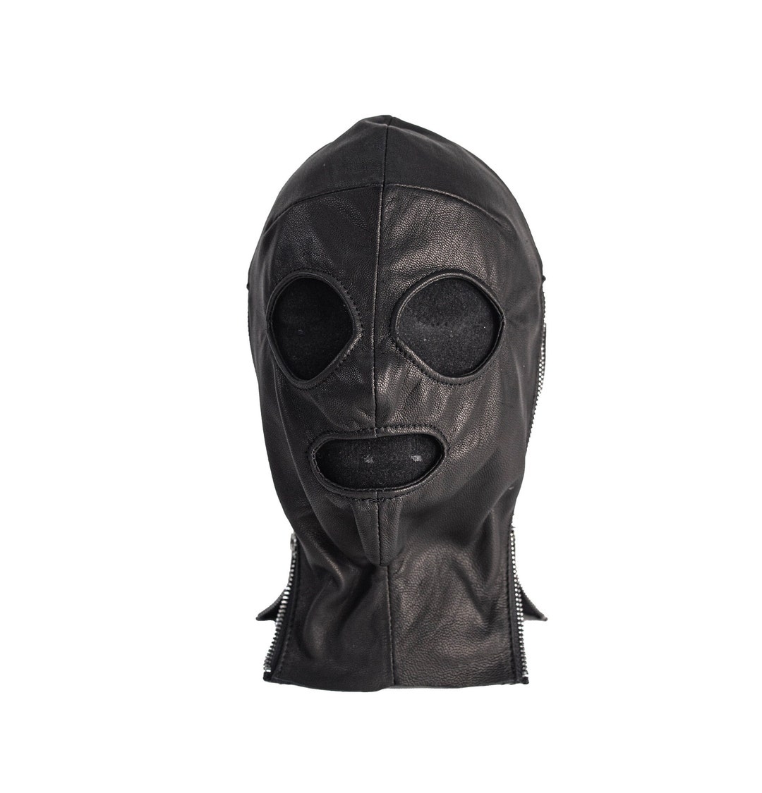 INCOGNITO Black Leather Lace up Mask - Etsy