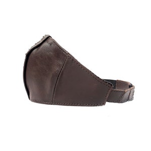 BROWN ROCK DEFENSE Face Mask in Brown Leather - Etsy