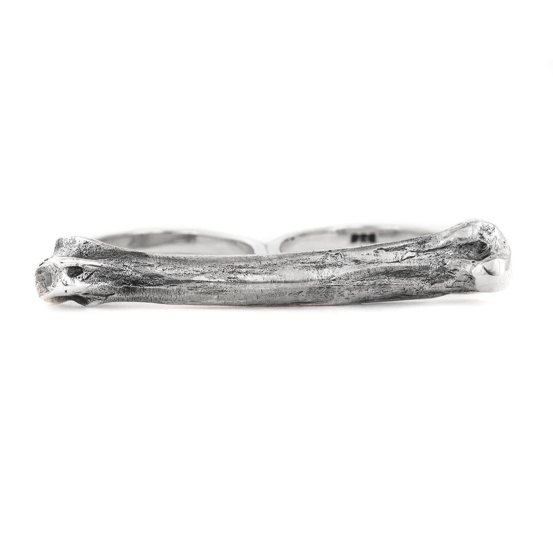 Double Finger Silver Ring Coyote Bone Sterling Silver Ring 925 - Etsy