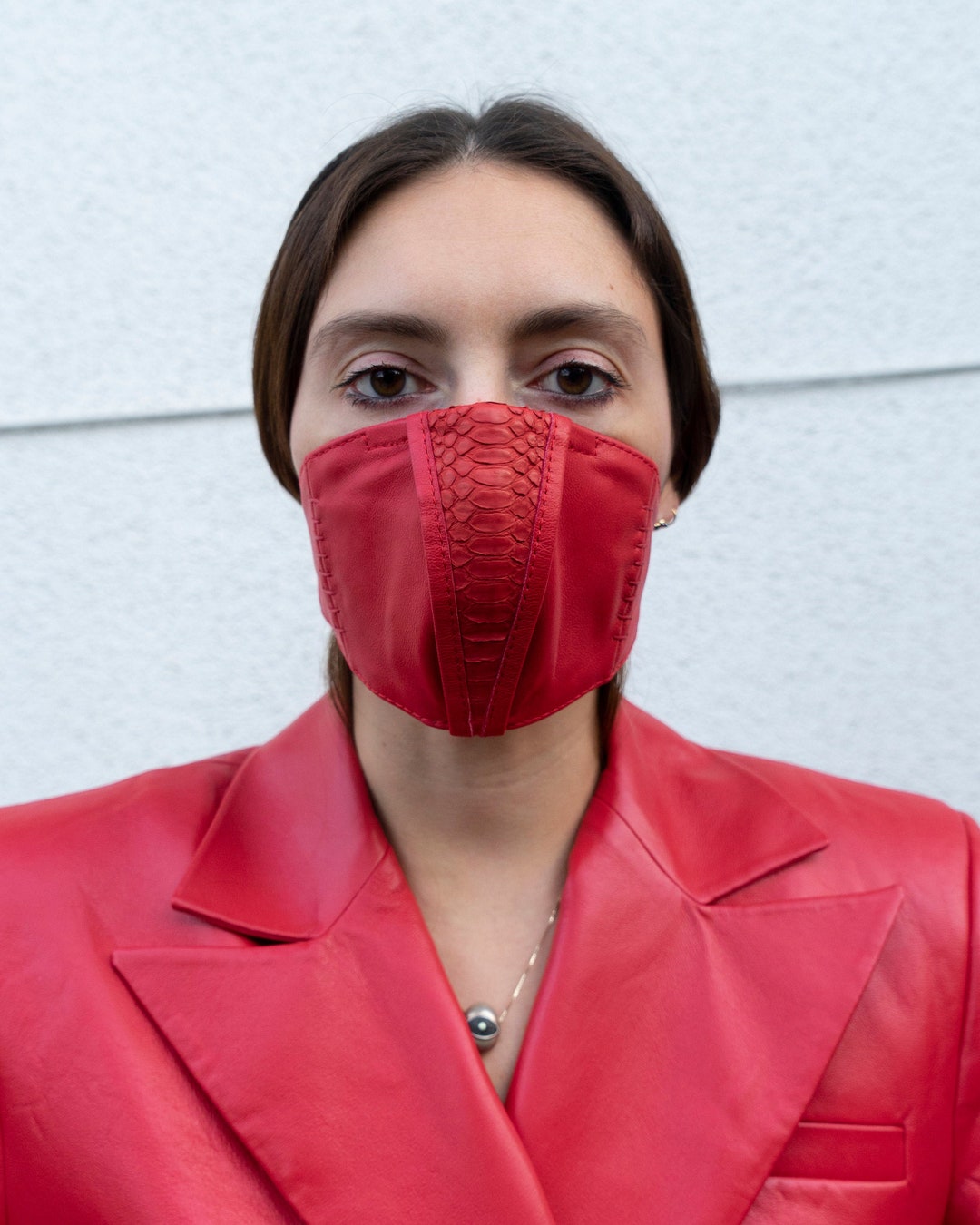 RED ROCK DEFENSE Face Mask in Red Leather - Etsy