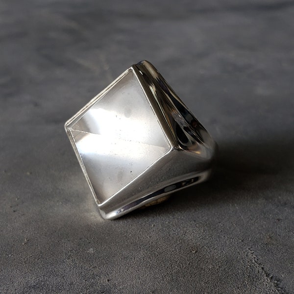 Silver Pyramid Ring - Etsy