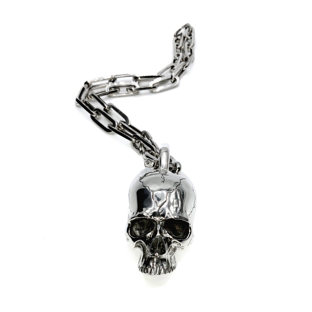 Big Skull Chain Necklace - Etsy