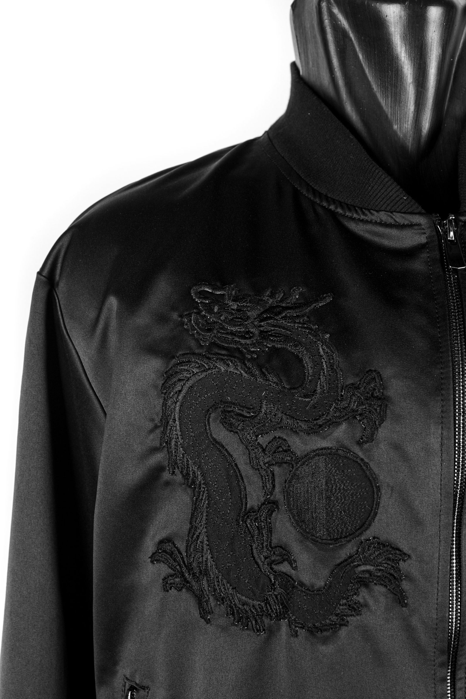 Dark Dragon Fantasy Black Satin Silk Bomber Jacket - Etsy