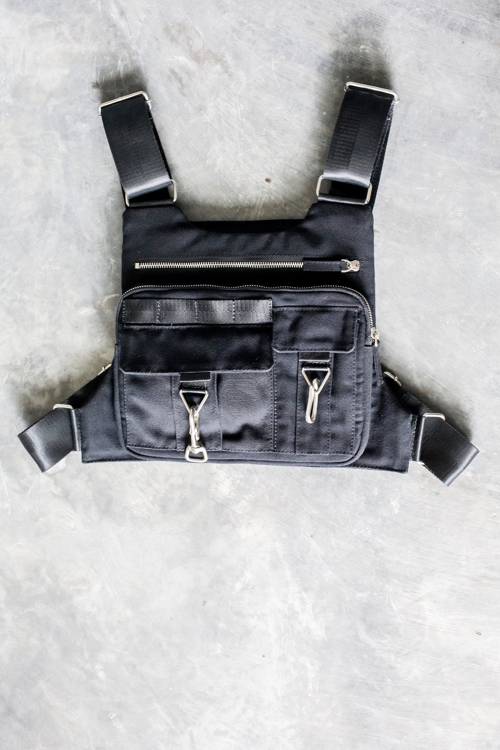 Duo Tech Unisex Chest Rig in Black Canvas - Etsy