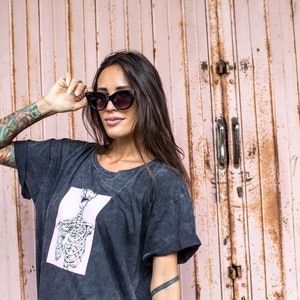 The Ghastly Pink Distressed Unisex Boxy Skeleton Tee Shirt - Etsy