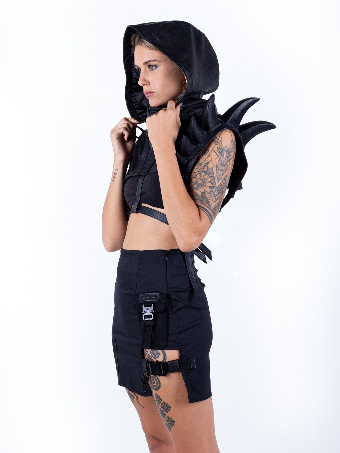Cyber Element Black Techwear Mini Skirt - Etsy