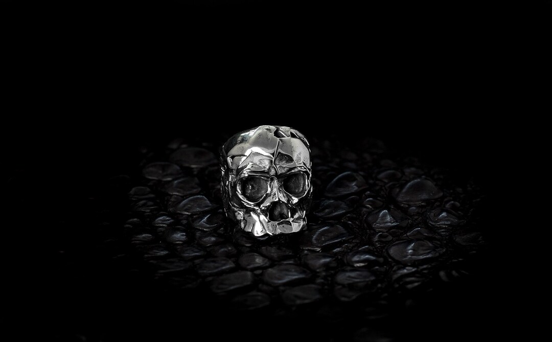 Silver Skull Statement Ring - Etsy