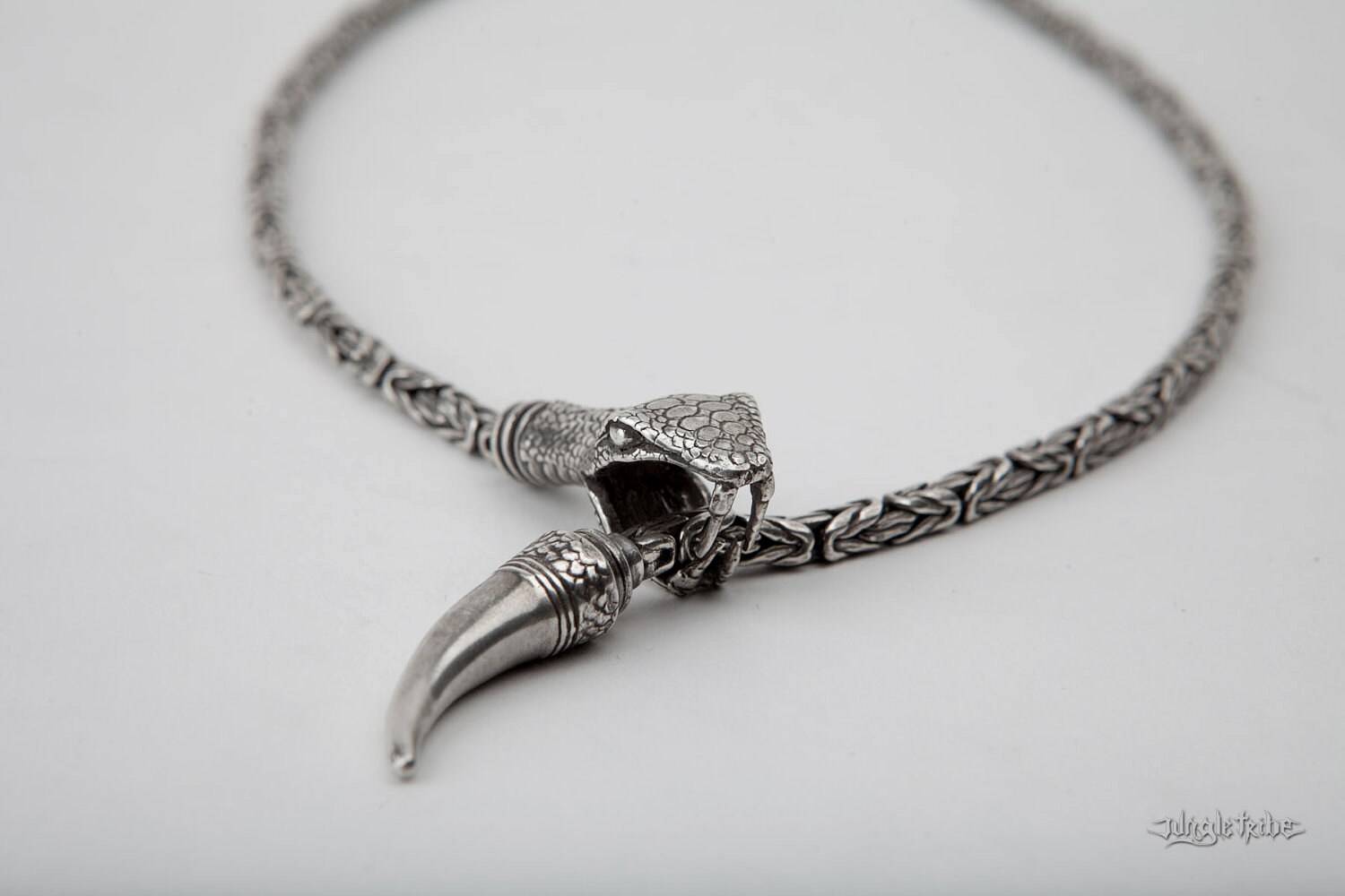 SILVER SNAKE BITE Lariat Necklace - A Signature Jungle Tribe Piece