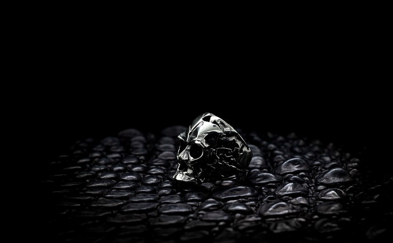 Silver Skull Statement Ring | Etsy