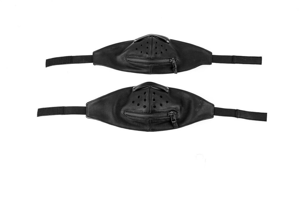 Black on Black Zipper Mouth Face Protection Adjustable Adult Mask With ...