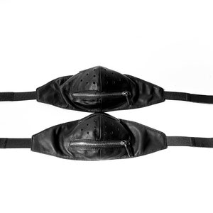 Black Silver Zipper Mouth Face Protection Adjustable Adult Mask With ...