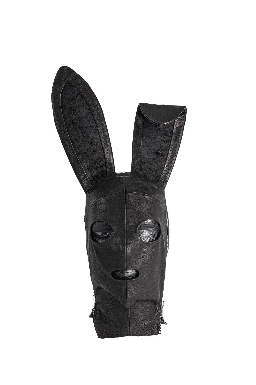 Bad Bunny Black Leather Mask I Halloween Mask I Halloween Costume I Masquerade Mask I Fetish ...