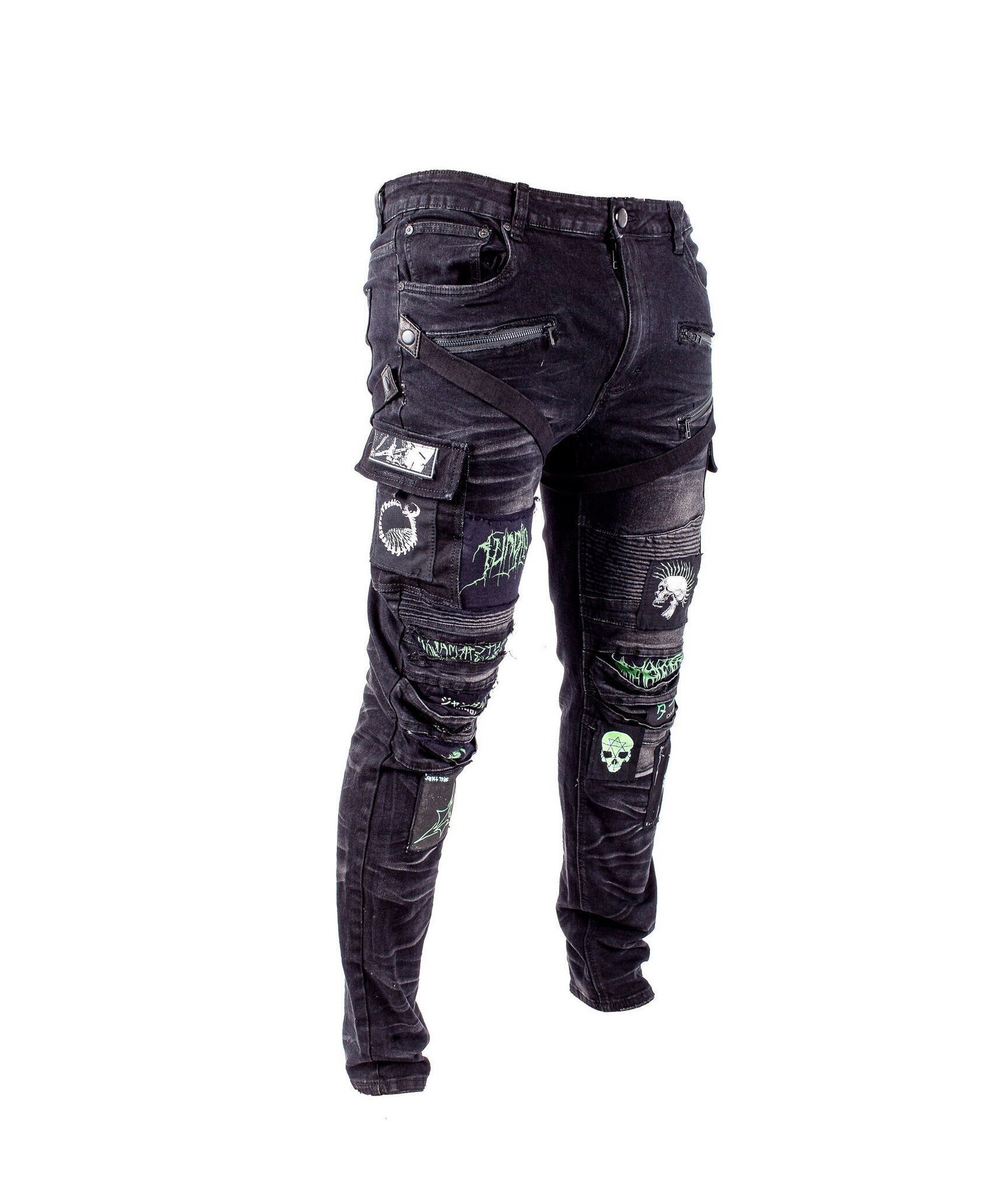 Art City 11 Digital Slime Green Jeans I Slim Fit I Cargo Pants I Punk ...