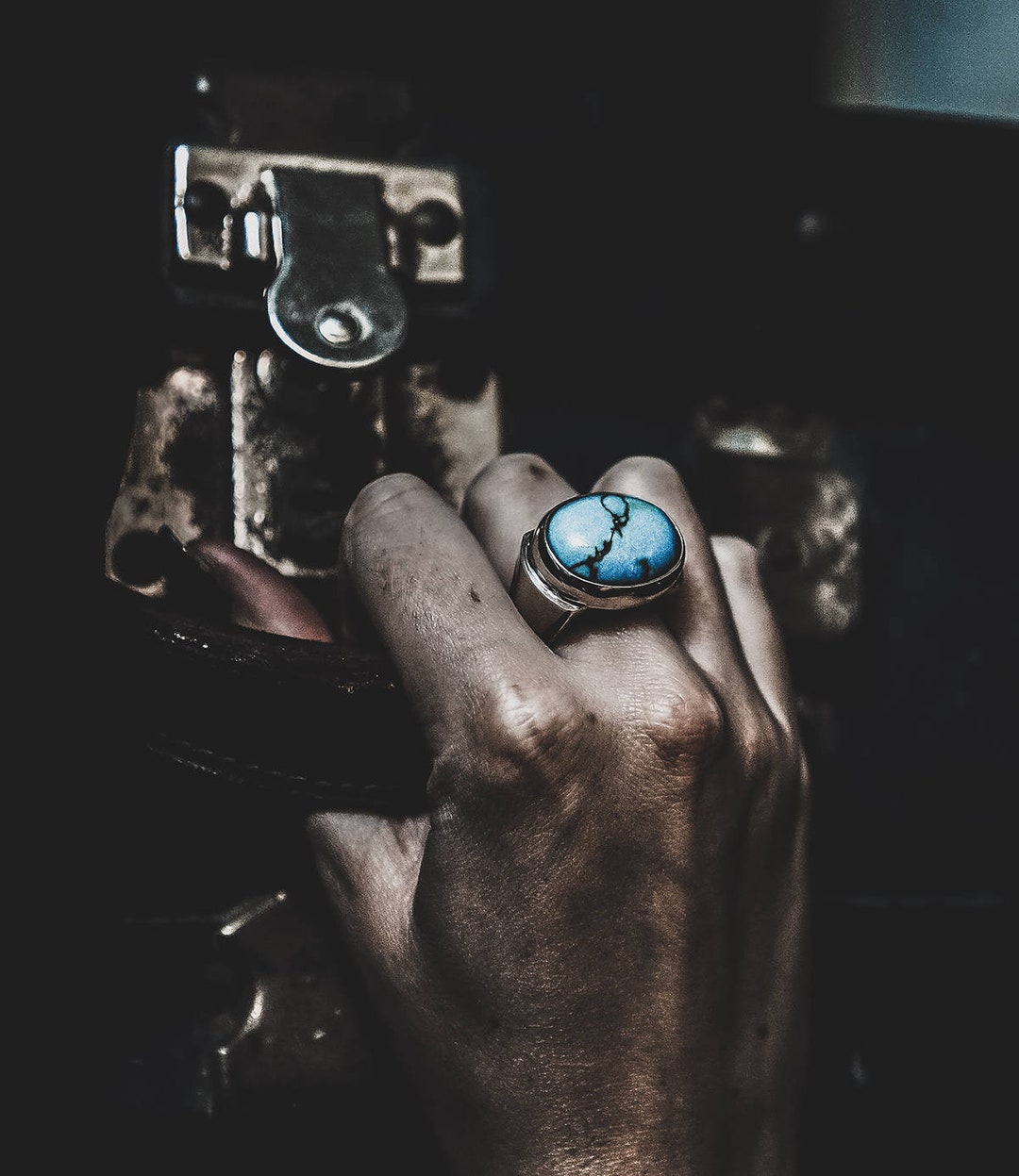 TURQUOISE STONE RITUAL Silver Ring for Men and Women I Unisex Nevada ...