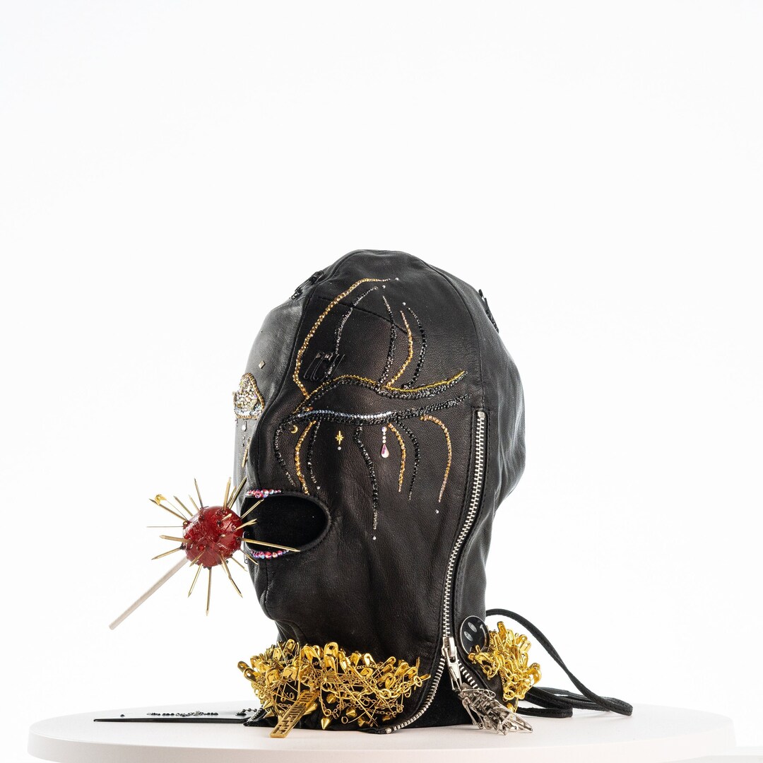 Katie X Jungle Tribe Collab Custom Leather Mask: Glamorous Spider - Etsy