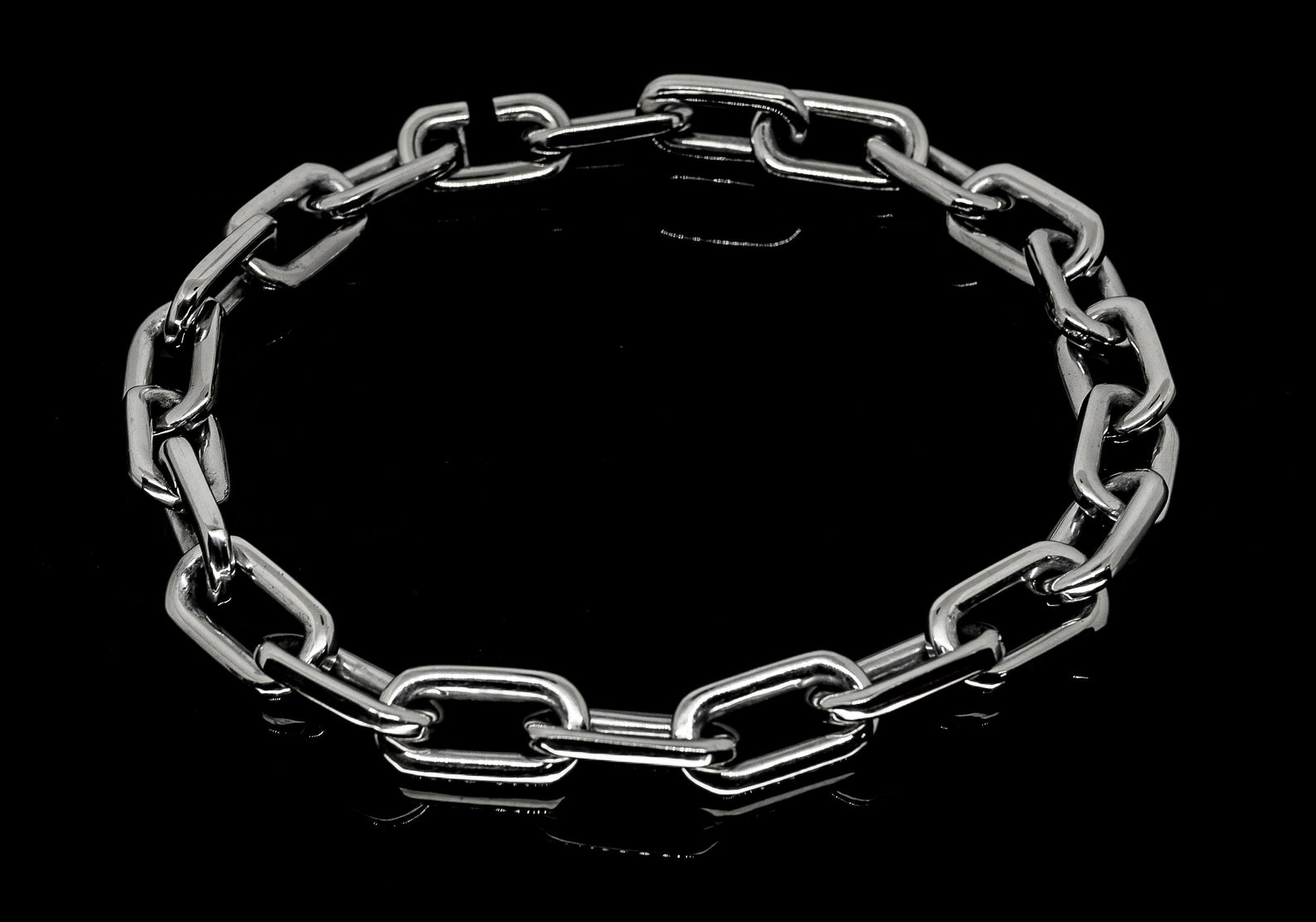 Silver Thick Chunky Chain Link Choker Necklace Lightweight - Etsy