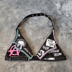 Venom and Vapor Punk Leather Halter Top Bra - Etsy