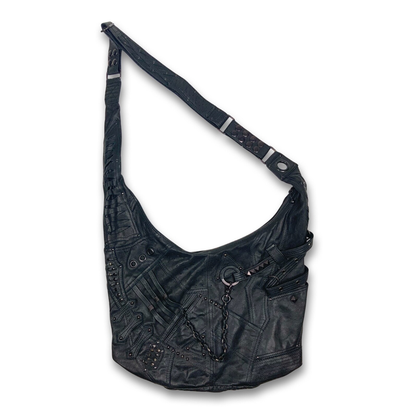 NINJA ASSASSIN Big Black Leather Hobo Bag - Etsy