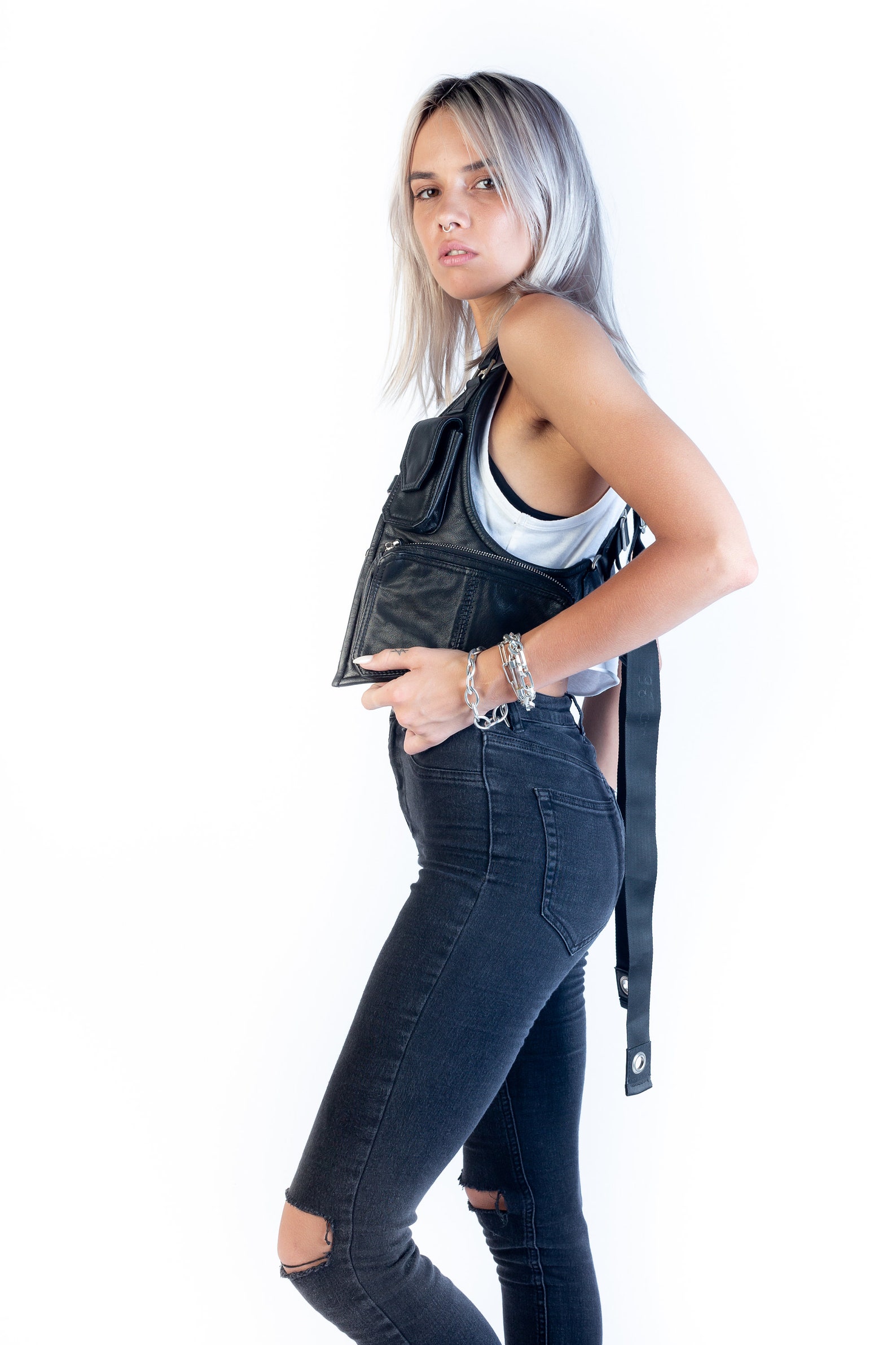 Street Tactical Techwear Leather Holster Vest | Etsy