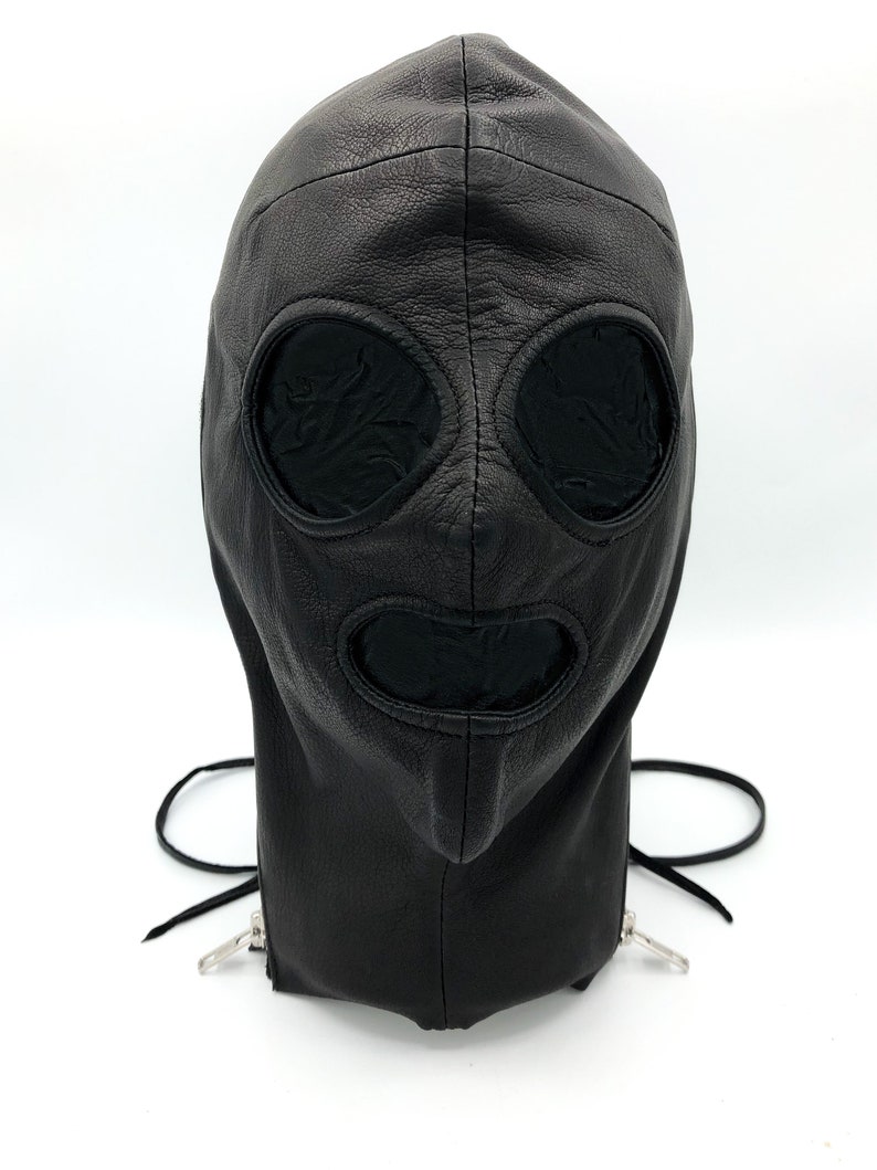 INCOGNITO Black Leather Lace up Mask - Etsy