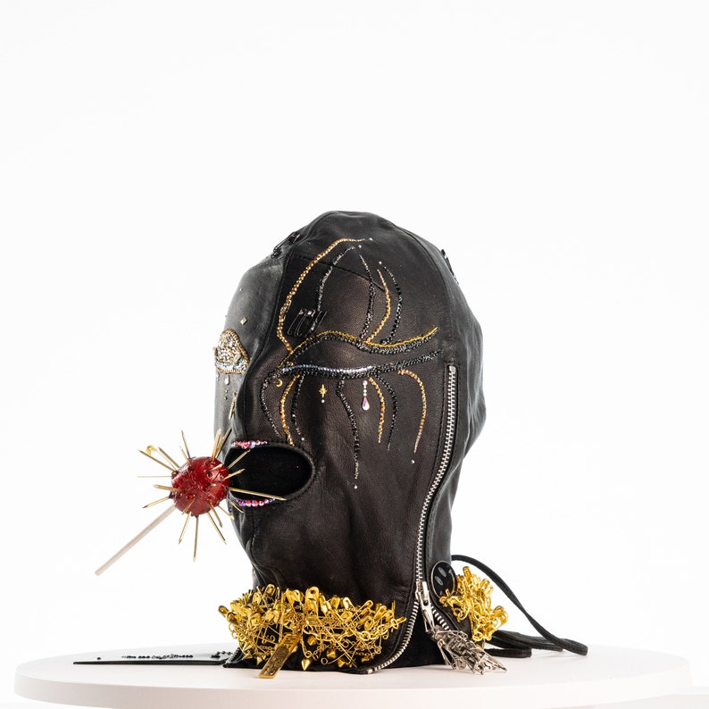 Katie X Jungle Tribe Collab Custom Leather Mask: Glamorous Spider - Etsy