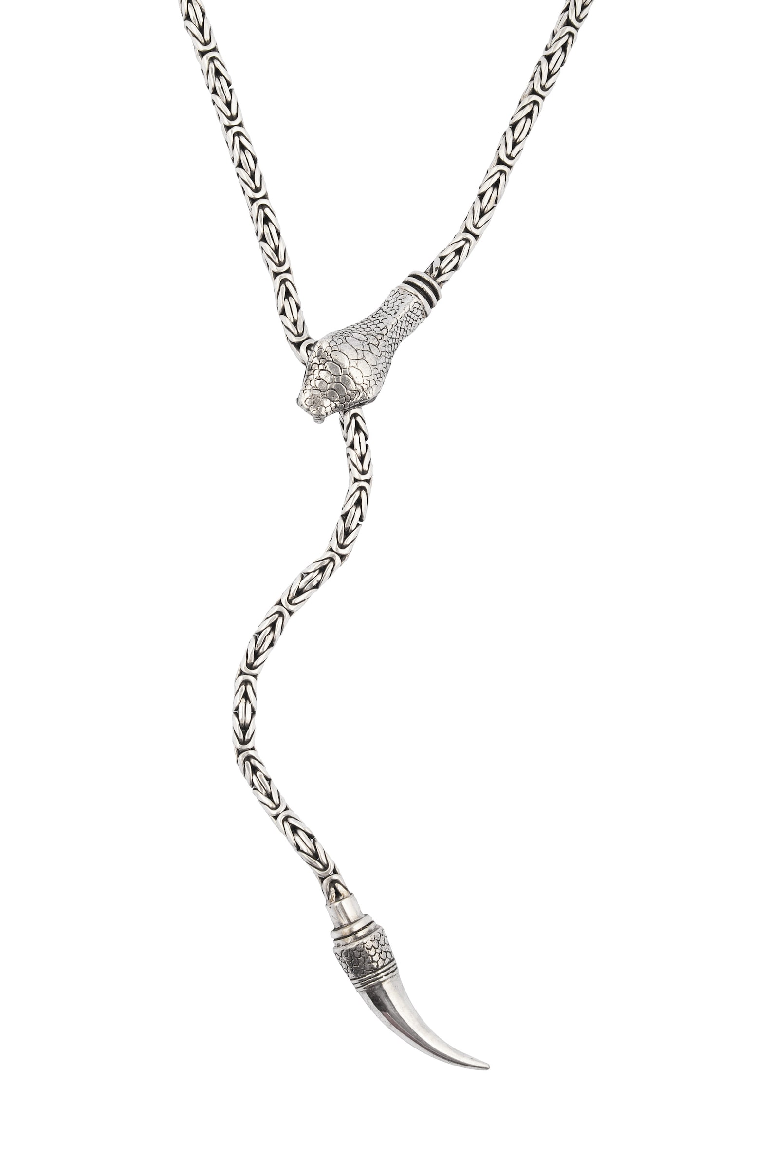 SILVER SNAKE BITE Lariat Bolo Silver Chain Necklace - A Signature ...