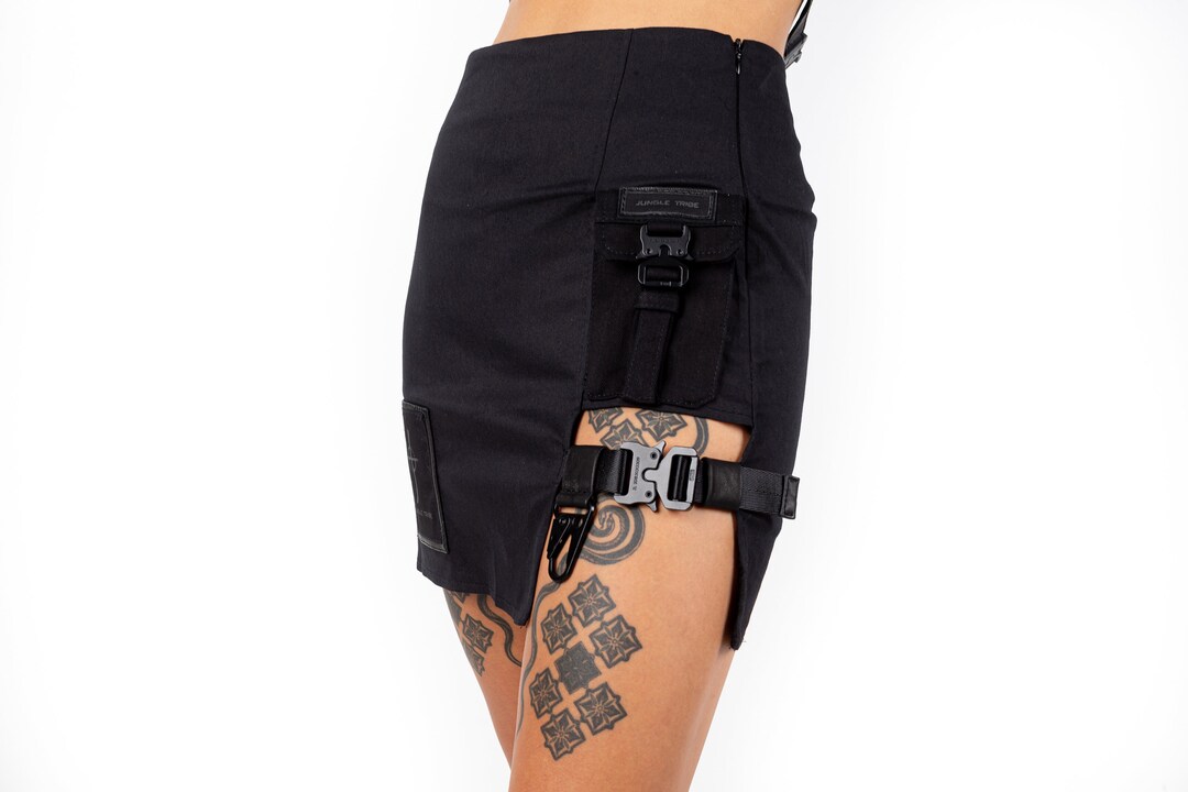 Cyber Element Black Techwear Mini Skirt - Etsy